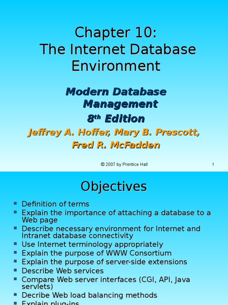 The Internet Database Environment | PDF | Html | World Wide Web
