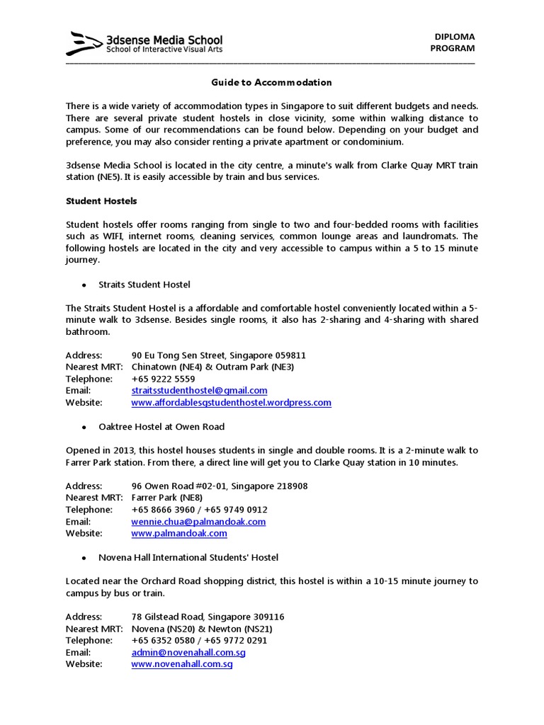 Guide To Accommodation | PDF | Apartment | Hostel