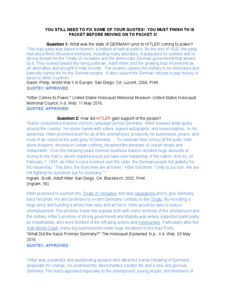 History Students' Study Guide | PDF | Nazi Germany | Adolf Hitler