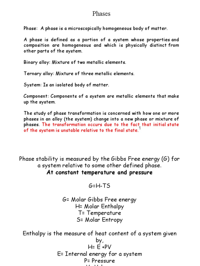 Phase Transformation | PDF | Phase (Matter) | Chemical Equilibrium