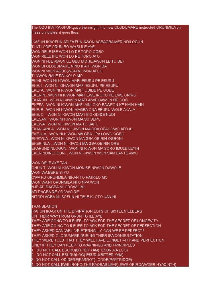 The Sixteen Sacred Principles of Ifa: Instructions for Longevity and ...