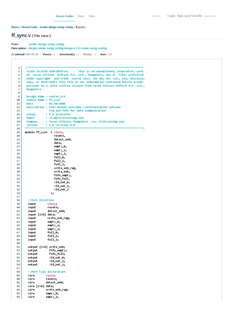 FF - Sync.v - Free Open Source Codes - CodeForge | PDF | Computer Engineering | Software