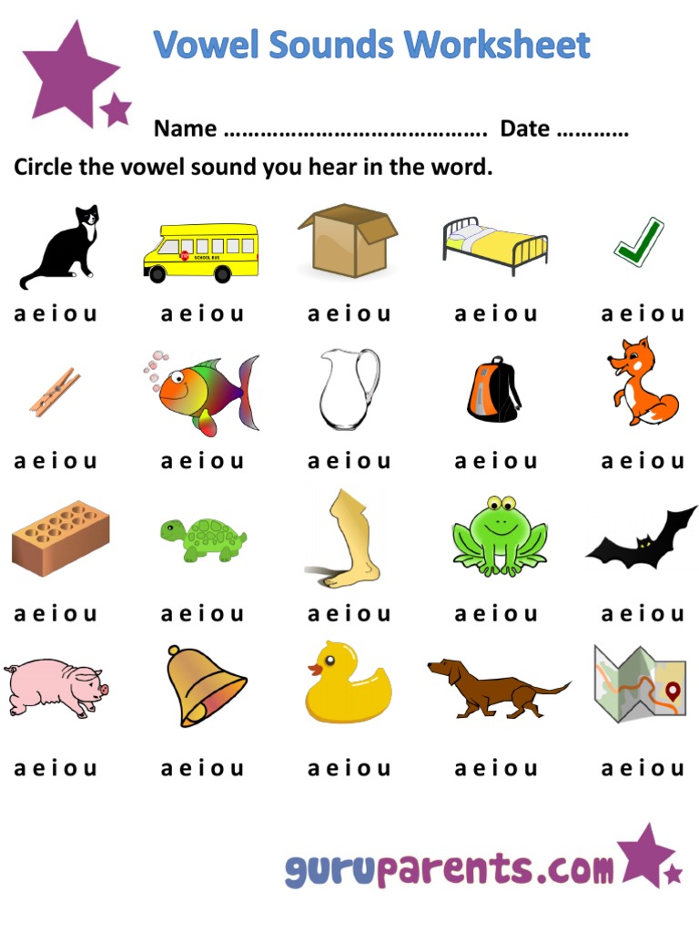 Vowel Sounds Worksheet 3 | PDF