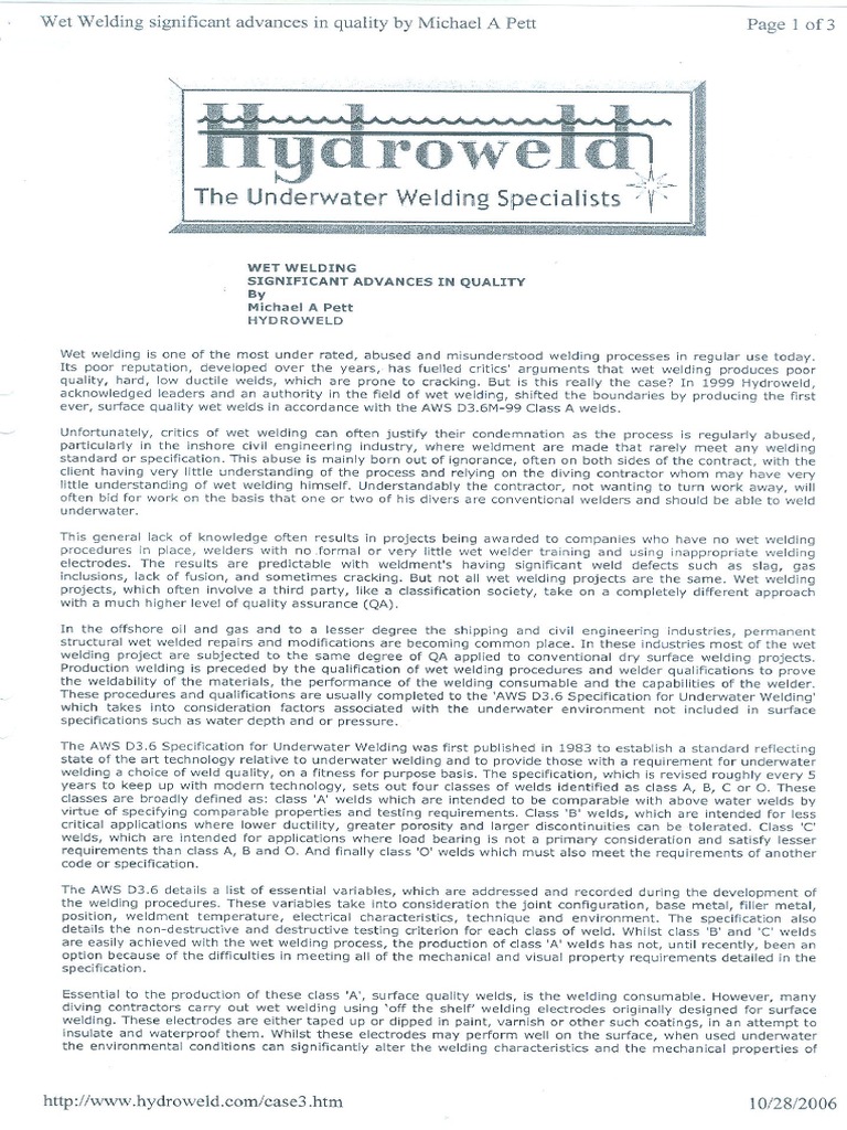 Hydroweld | PDF