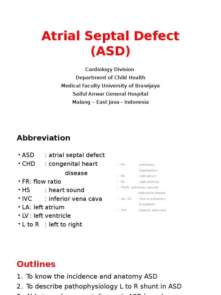 Atrial Septal Defect (ASD) | PDF | Thorax (Human Anatomy) | Diseases ...