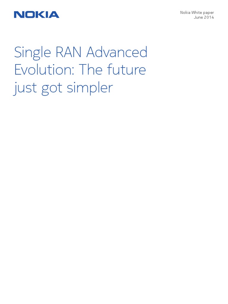Nokia Single Ran Advanced Evolution White Paper | PDF | Lte ...