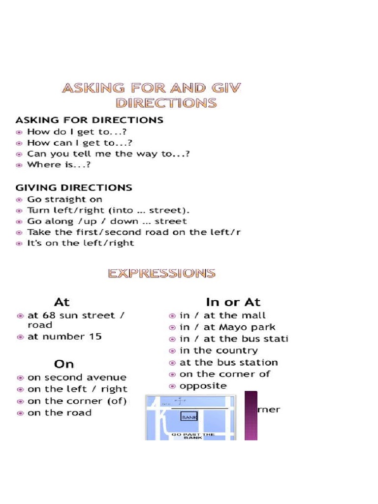 Giving Directions Unit 3 | PDF
