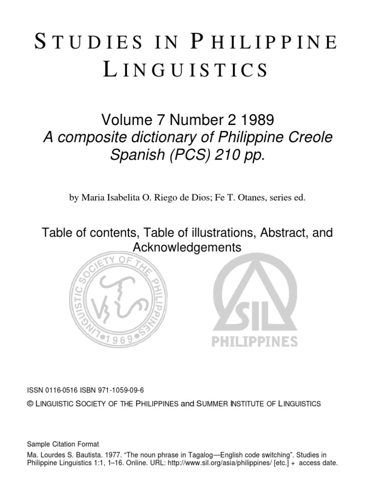 STUDIES IN PHILIPPINE LINGUISTICS.pdf | Lexicon | Linguistics