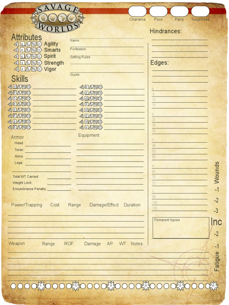 SW Character Sheet | PDF