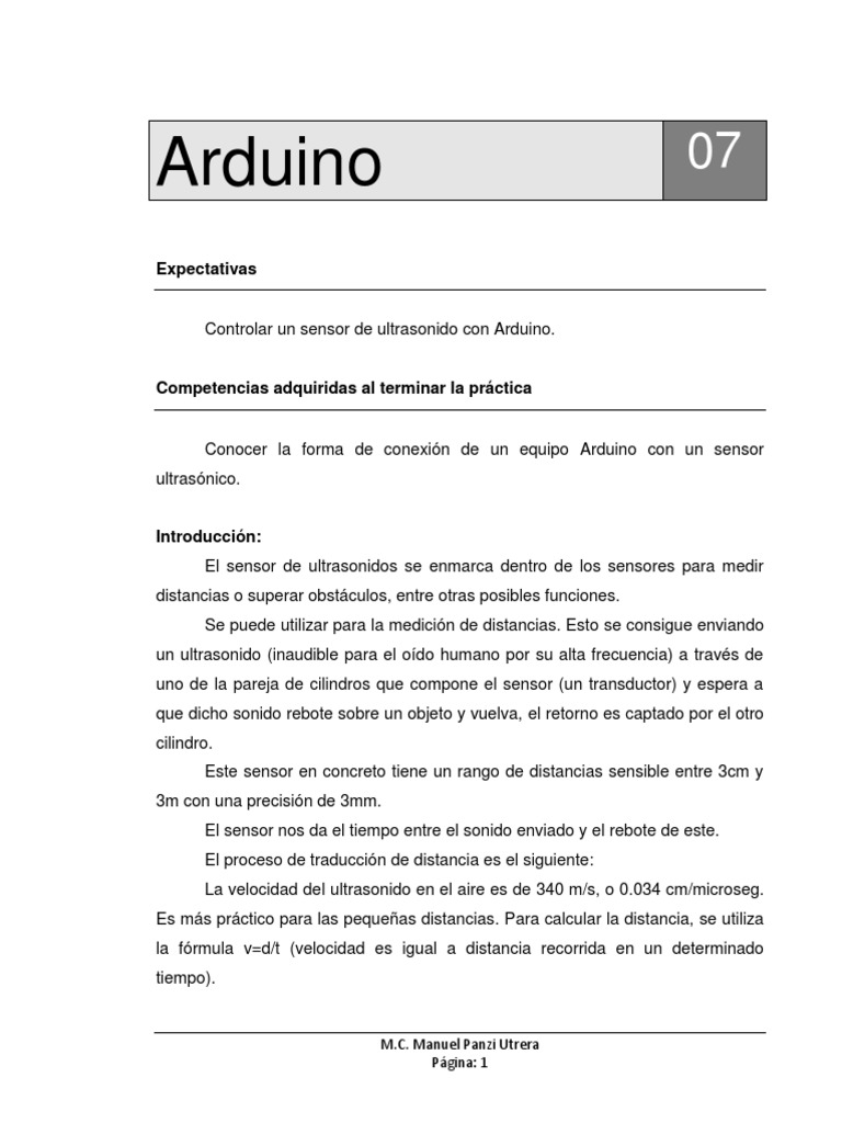 Practicas Con Arduino | PDF | Arduino | Sensor