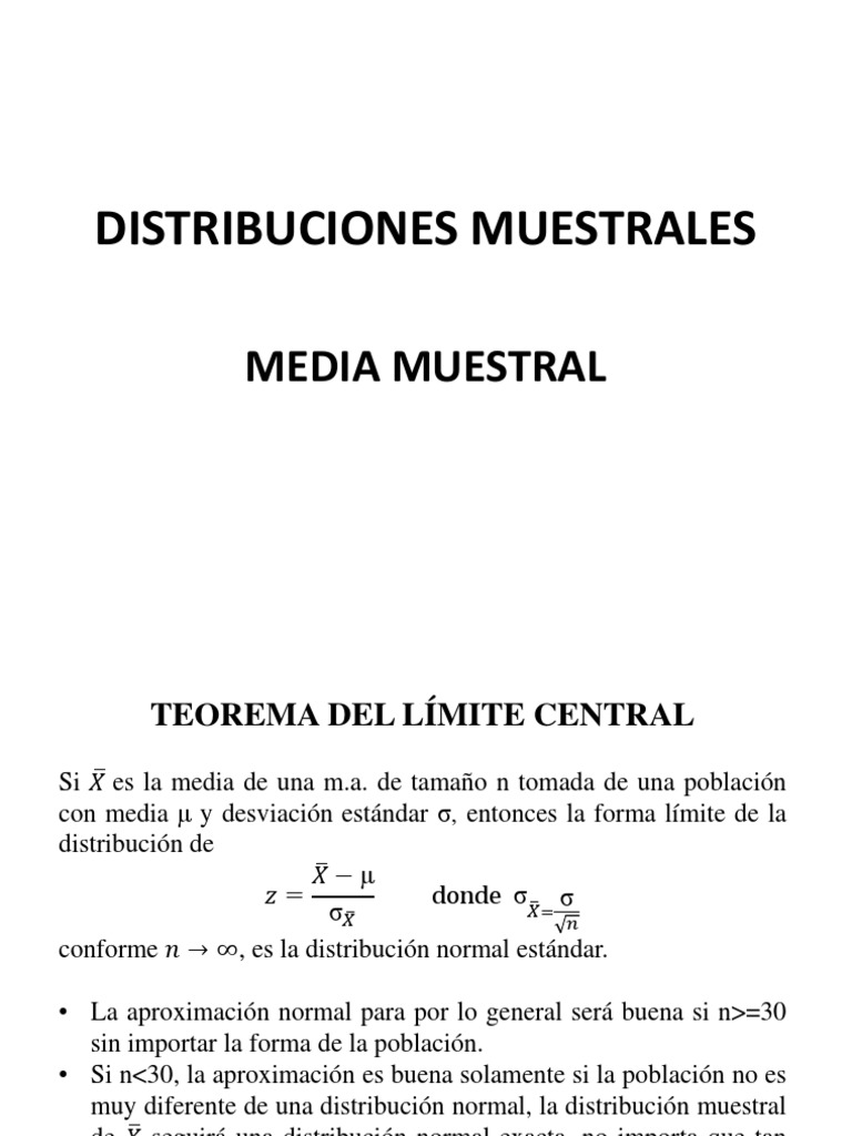 Distribucion Muestral Clase 2 | PDF | Muestreo (Estadísticas) | Distribución normal