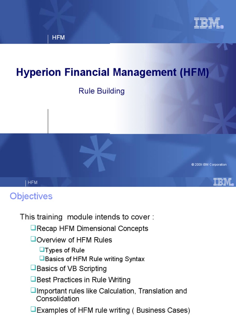 HFM Rule Training PPT Version 1 1 | PDF