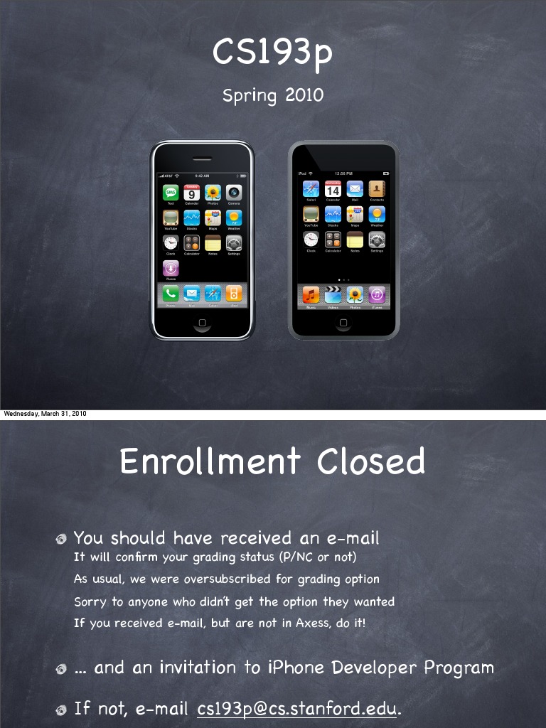 Spring 2010: Wednesday, March 31, 2010 | PDF | Objective C ...