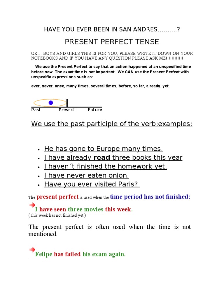 Present Perfect Tense 2 | PDF | Perfect (Grammar) | Morphology