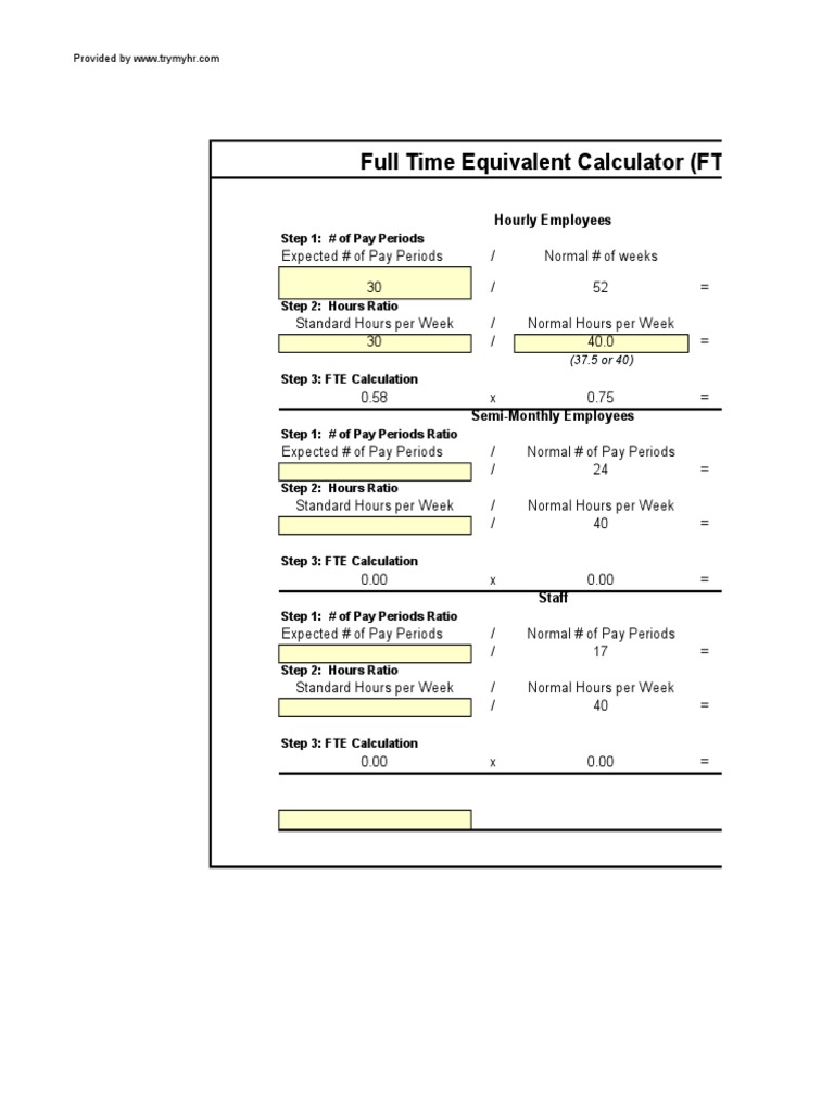 FTE Calculator for Hourly Employees | PDF | Career & Growth