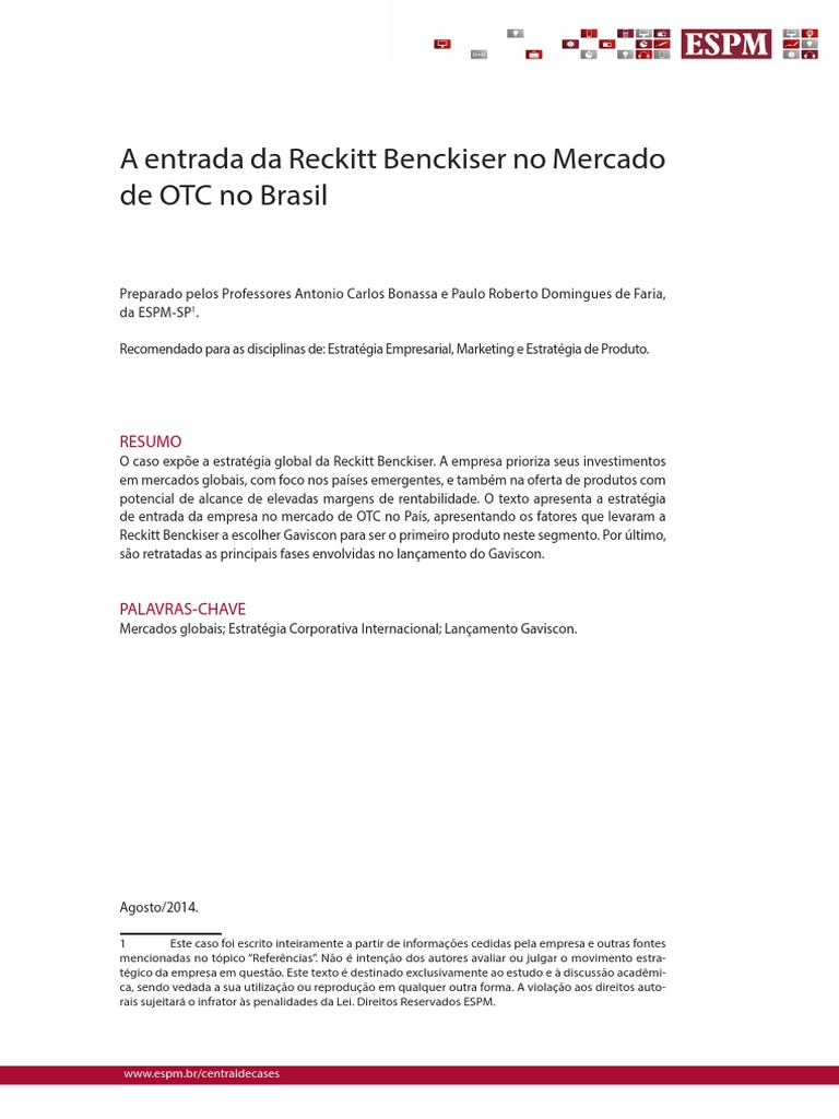 Estratégia da Reckitt no Mercado OTC Brasil | PDF | Indigestão ...