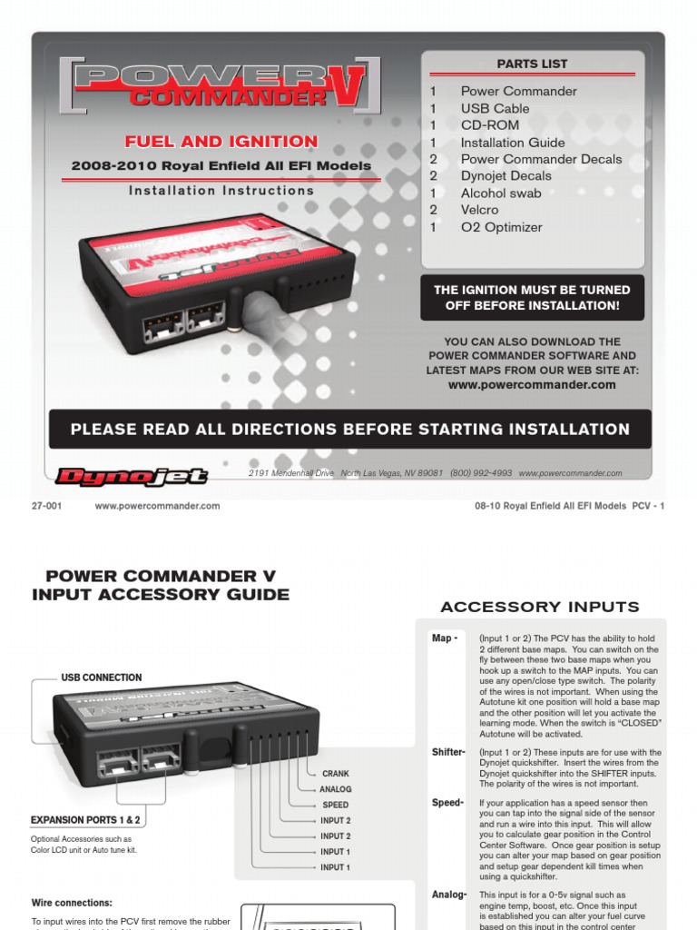 Dynojet Power Commander Installation Royal Enfield | PDF | Electrical ...