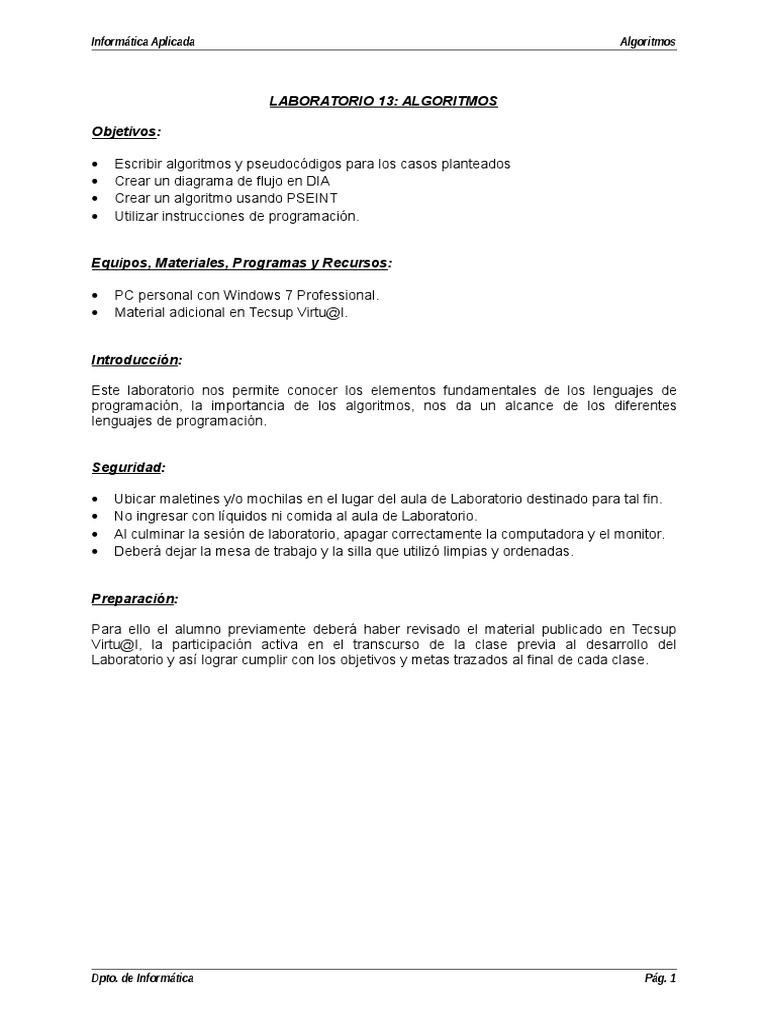 Lab 21583 | PDF | Algoritmos | Programa de computadora