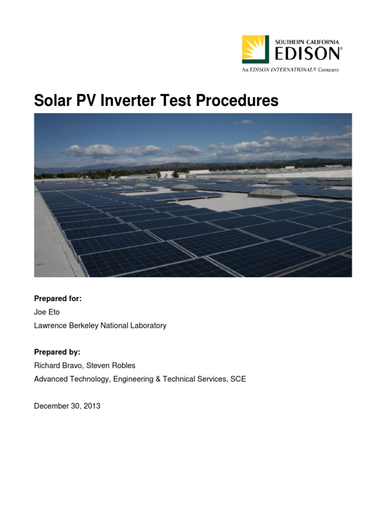 Solar PV Inverter Test Procedures | Download Free PDF | Power Inverter ...