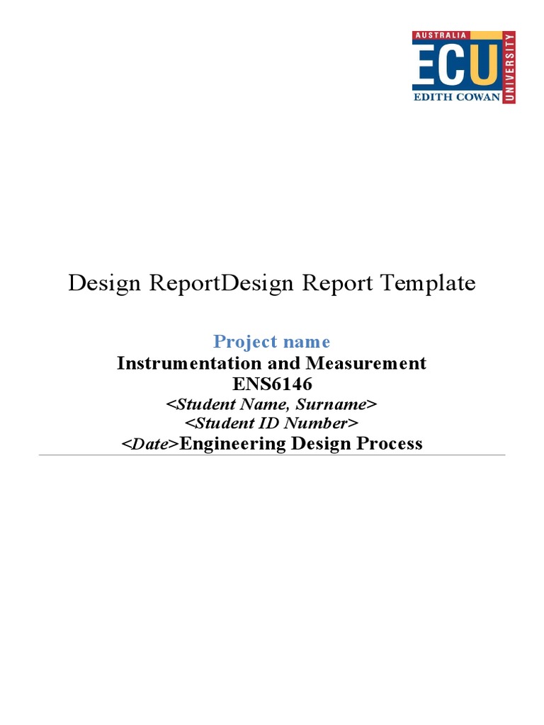 Design Reportdesign Report Template: Instrumentation and Measurement ...