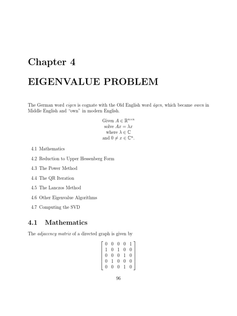Eigenvalue Problem 4 1 Mathematics Pdf Eigenvalues And Eigenvectors Matrix Mathematics
