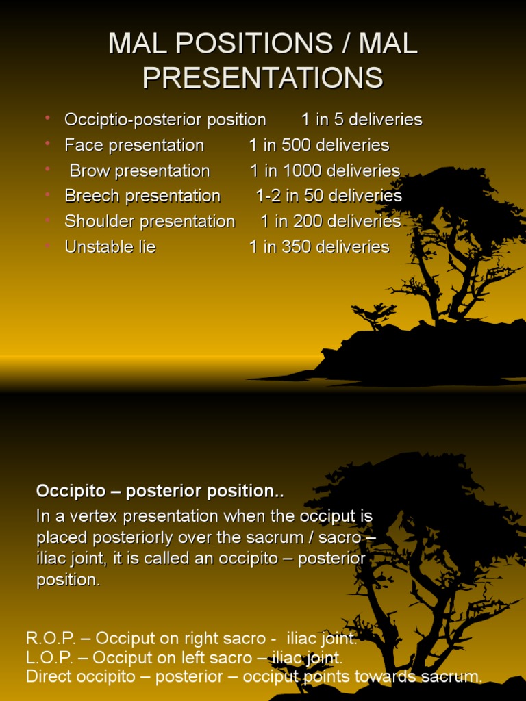 Mal Positions / Mal Presentations | PDF | Pelvis | Childbirth