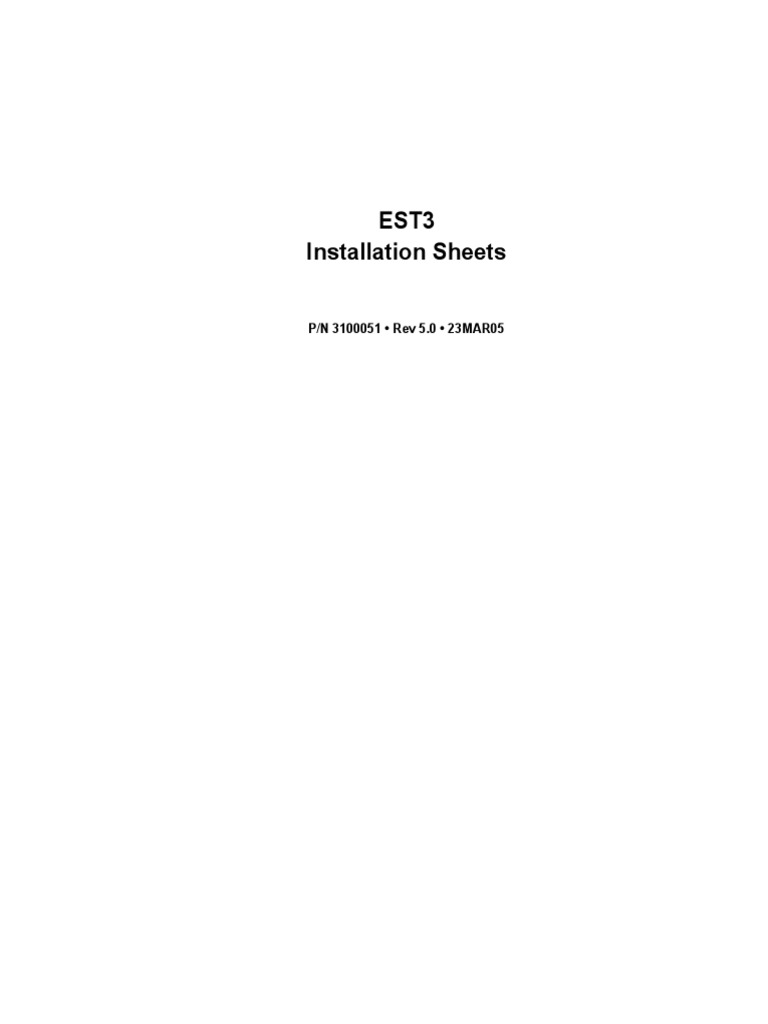 EST3 Installation Sheets | PDF | Amplifier | Electrical Wiring