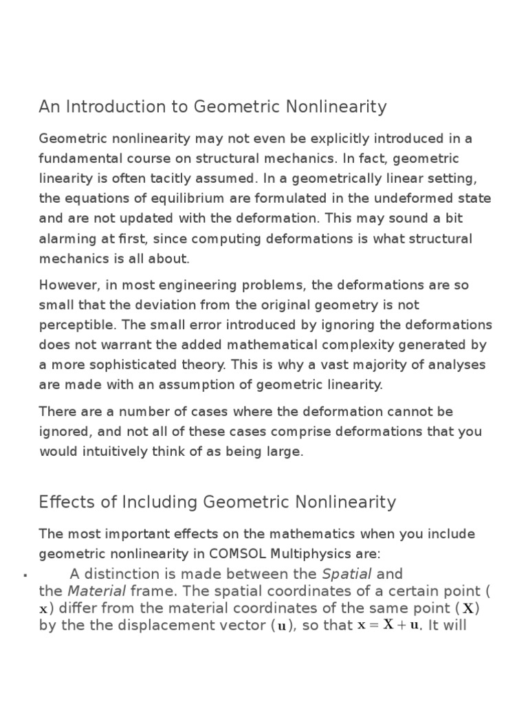 Geometric Non Linearity123333 | PDF | Deformation (Mechanics) | Stress ...