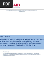 USAID Evaluation Report Template | PDF | Survey Methodology | Evaluation