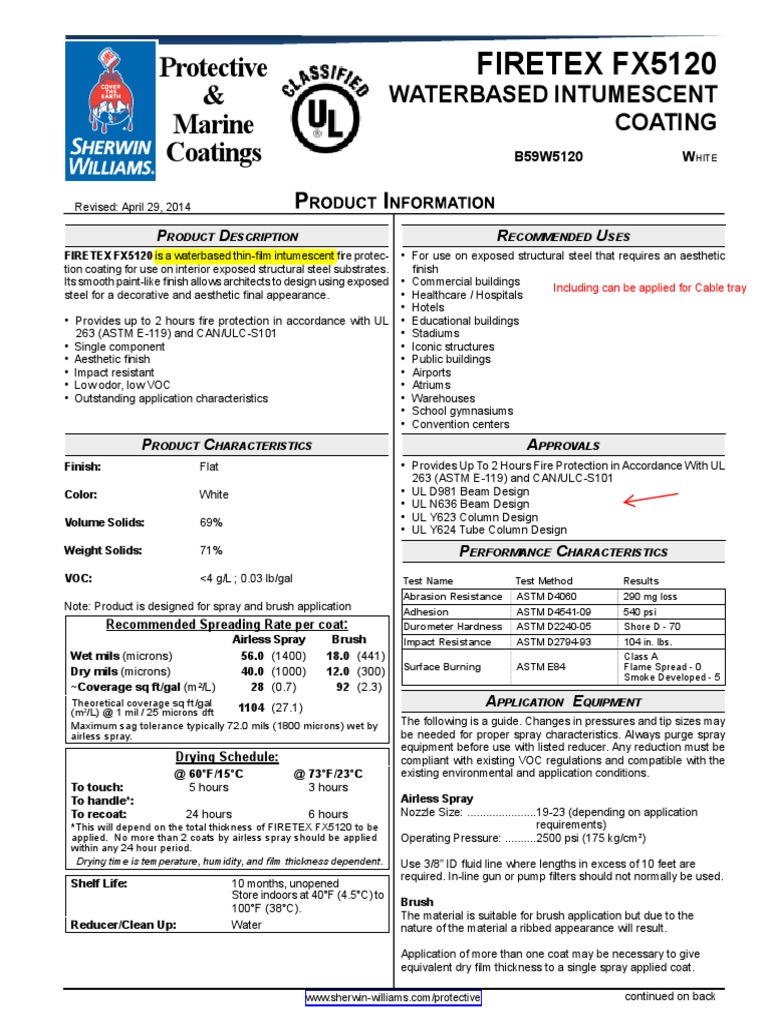 Firetex FX5120 Fire Proofing Coating | PDF | Epoxy | Humidity