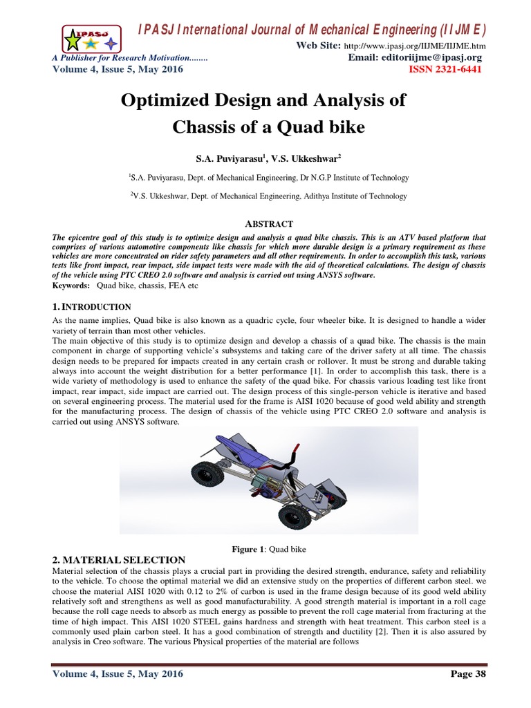 Quad Bike Chassis Design Optimization | PDF | Strength Of Materials ...