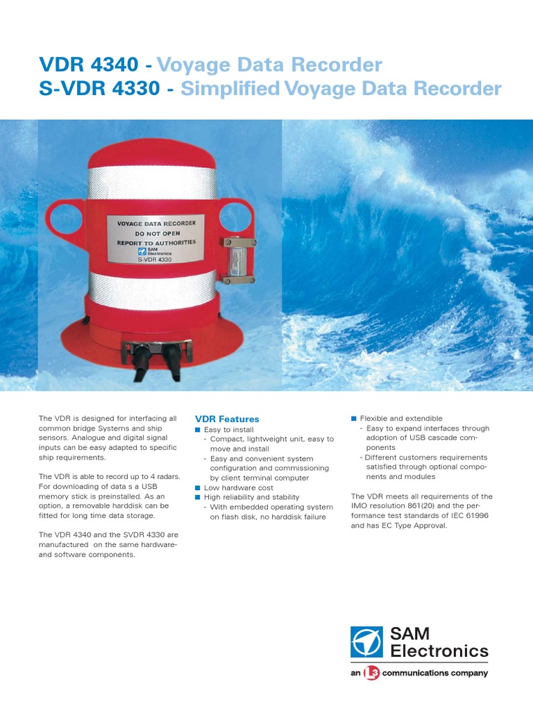 VDR 4340 S-VDR 4330 Voyage Data Recorder | PDF | Usb Flash Drive | Power Supply