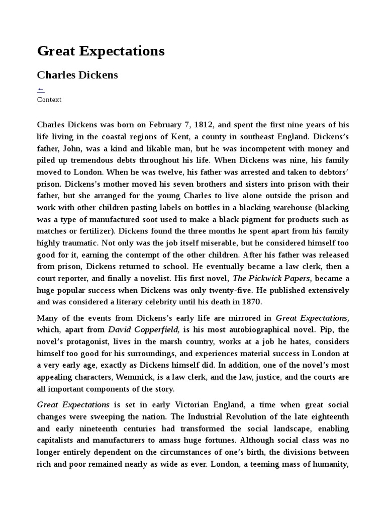 Great Expectations: Charles Dickens | PDF | Great Expectations ...