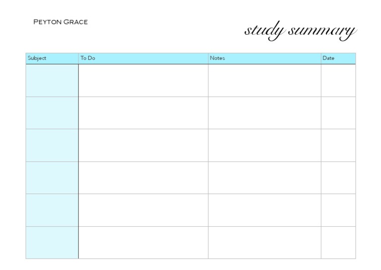 Study Summary by Peyton Grace | PDF
