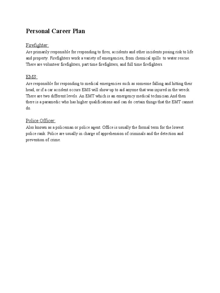 Careers in Emergency Services Overview | PDF