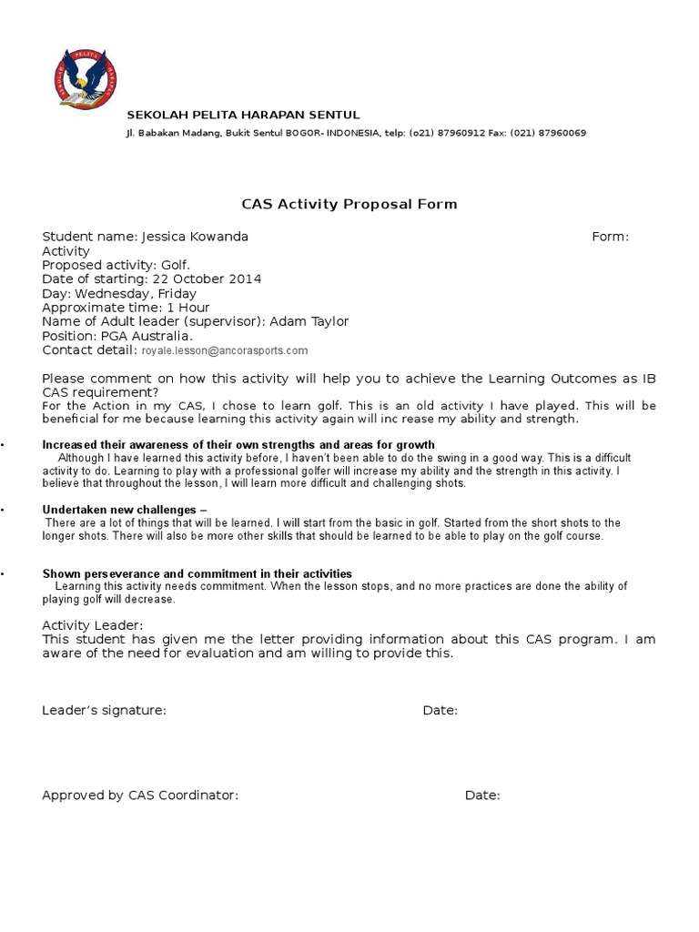 Golf Course Activity Proposal | PDF