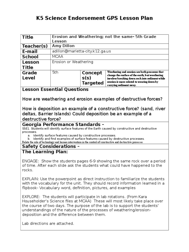 Erosion and Weathering in 5th Grade Science | PDF | Erosion | Weathering