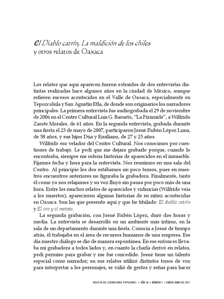 El Diablo Catrín, La Maldición de Los Chiles y Otros Relatos de Oaxaca ...