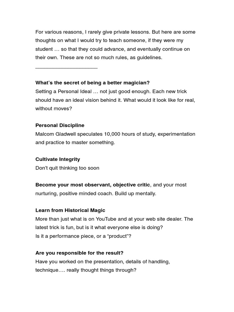 For Various Reasons | PDF | Magic (Illusion) | Sports And Entertainment ...