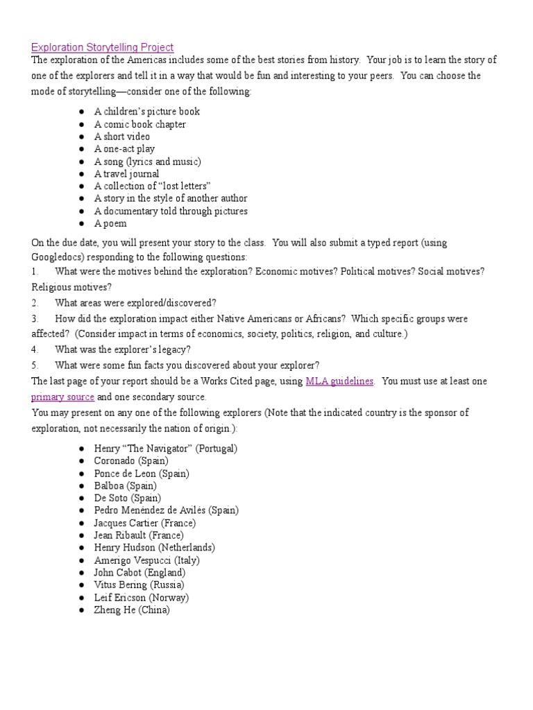 Engaging Explorer Storytelling Project | PDF