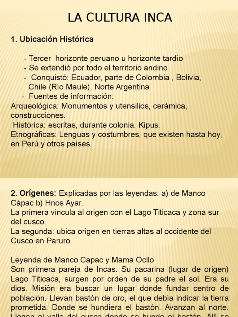 Resumen de la Cultura Inca | PDF | Imperio Inca | Cristobal colon