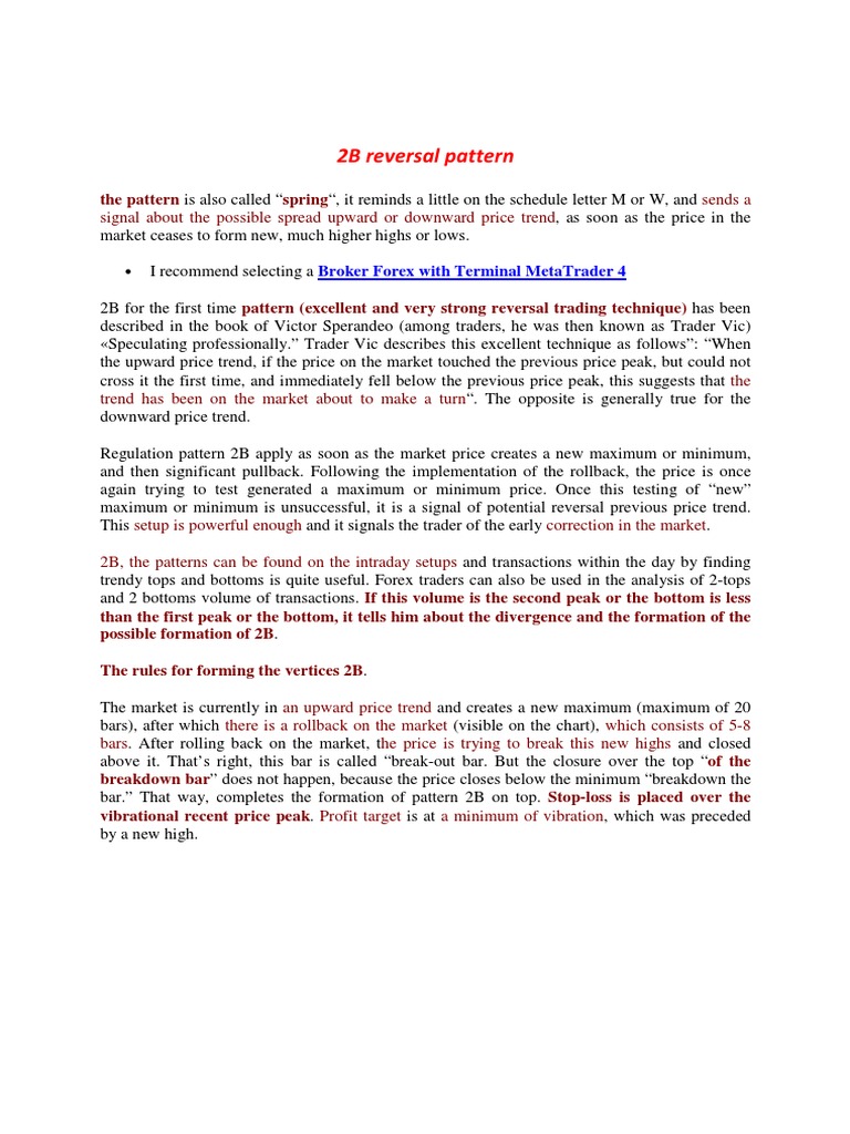 2B Reversal Pattern | PDF | Day Trading | Order (Exchange)