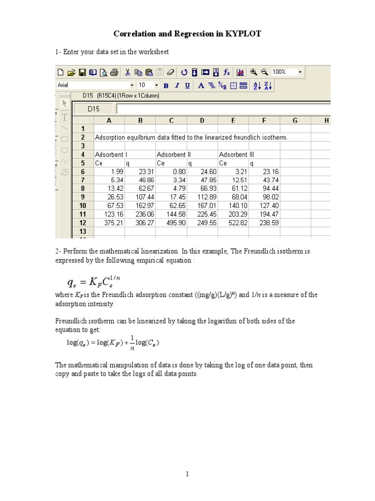 Correlation and Regression in KYPLOT | PDF | Logarithm | Regression Analysis