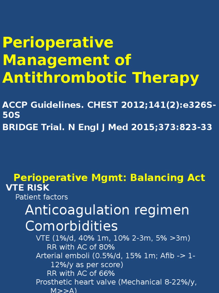 Perioperative Management of Anticoagulation | PDF | Stroke | Diseases ...