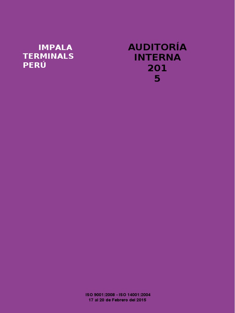 Informe Final de Auditoría Interna 2015 | PDF | Calibración | Calidad ...