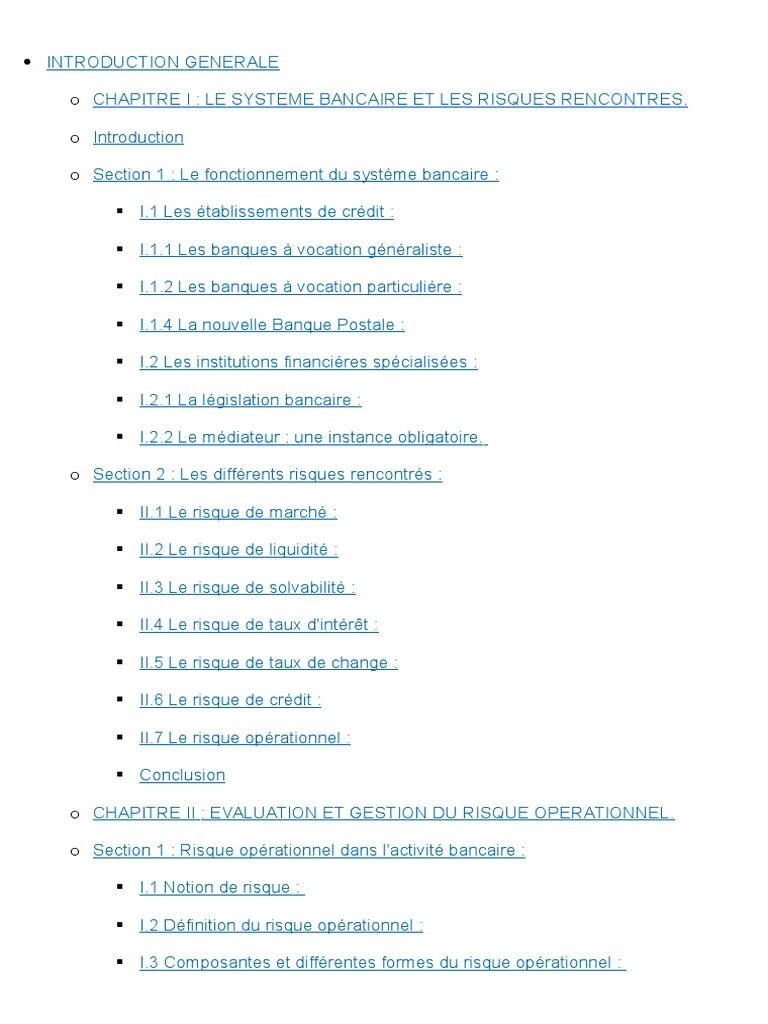 Risques Opérationnels | PDF | Risque opérationnel | Bâle II