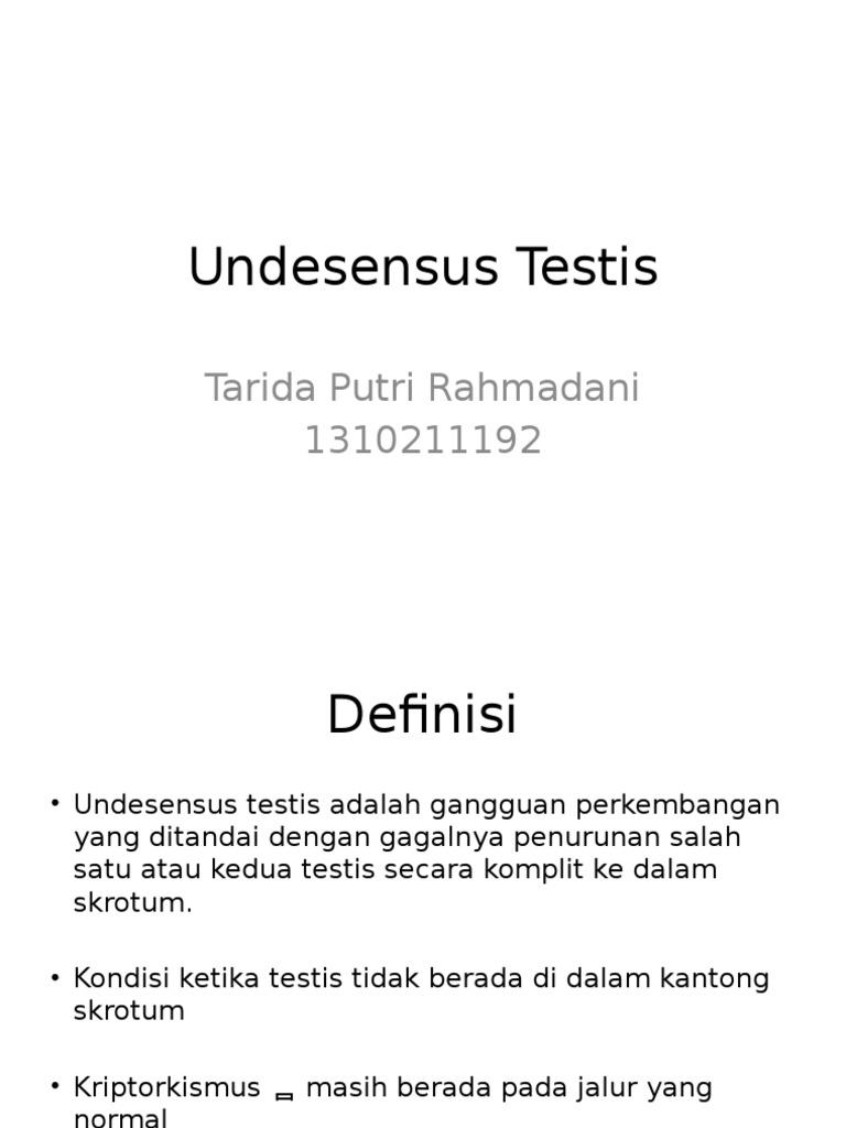 Pemahaman Undesensus Testis dan Tatalaksana | PDF