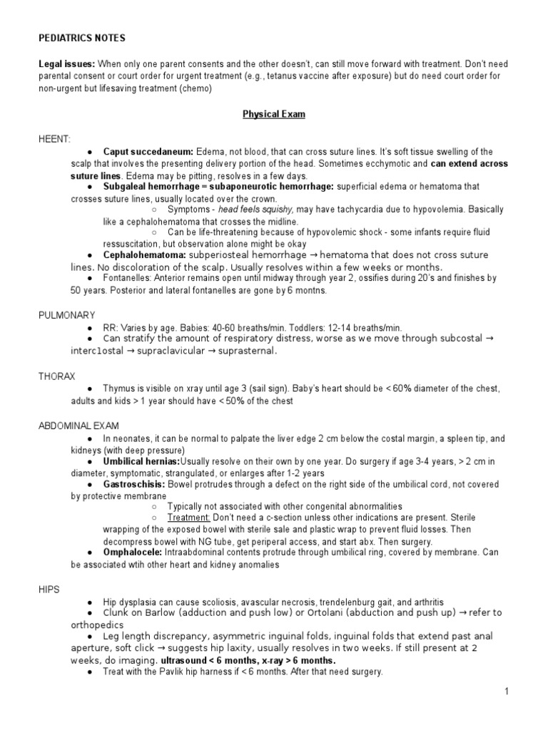 Pediatrics Notes | PDF | Pneumonia | Hiv/Aids