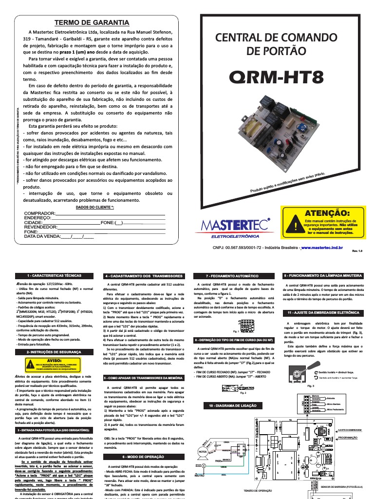 Manual Mastertec | PDF | Diodo emissor de luz | Armazenamento de dados de computador