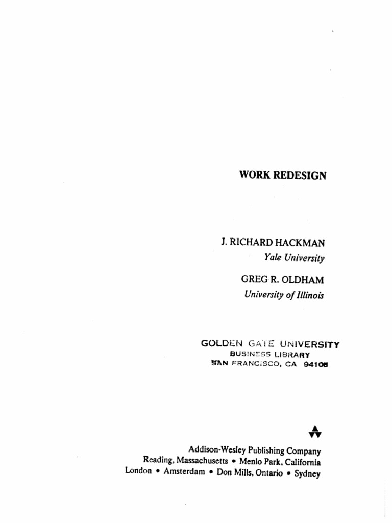 Work Redesign | PDF